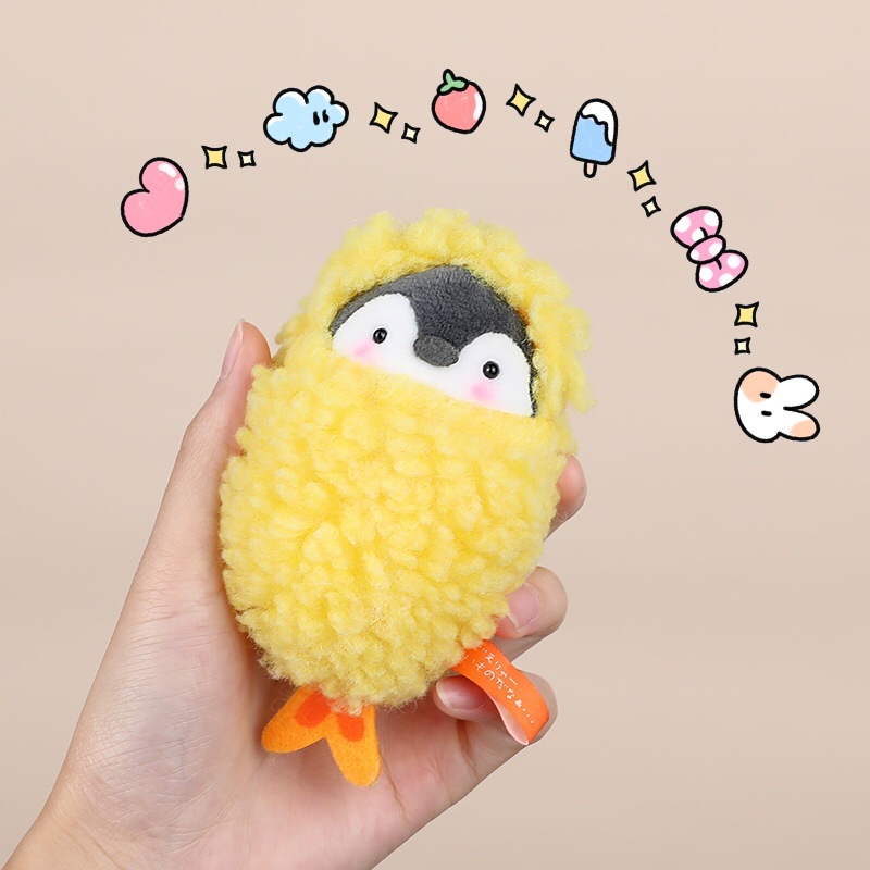 Japanese Little Penguin Schoolbag Pendant Tempura Fried Shrimp Couple ...