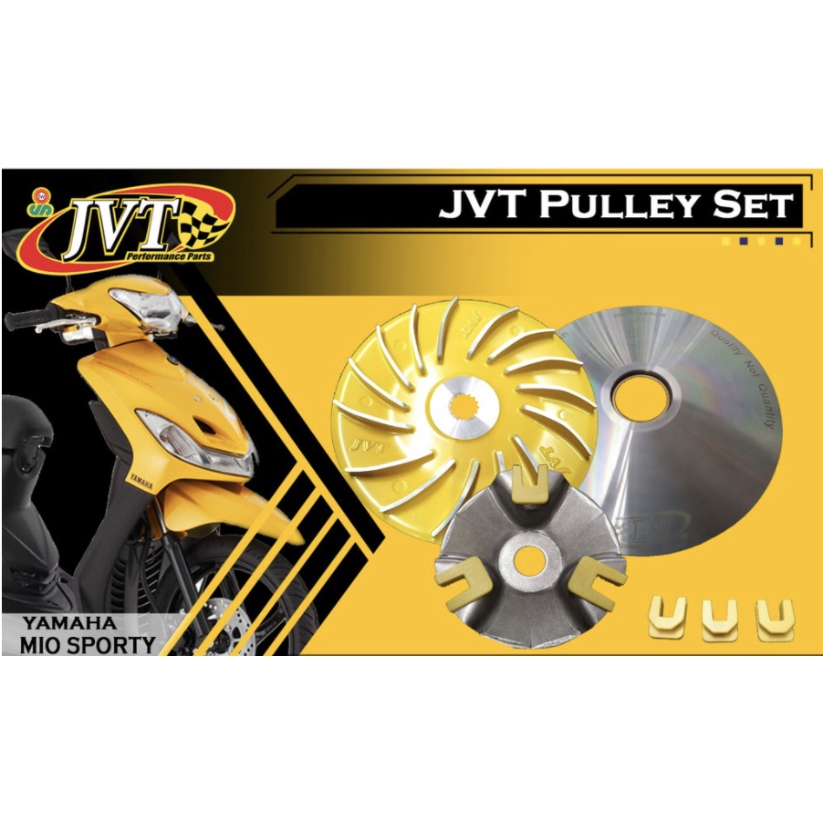 JVT Pulley Set With Free Backplate (Mio Sporty, Mio i125, Click125/Click150, Aerox/Nmax/Pcx/Adv ...