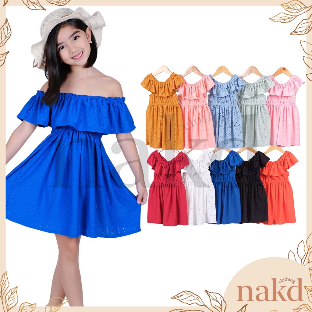 NAKD FASHION KIDS ARIANE CUTE BABY GIRL EYELET RUFFLE OFF SHOULDER ...