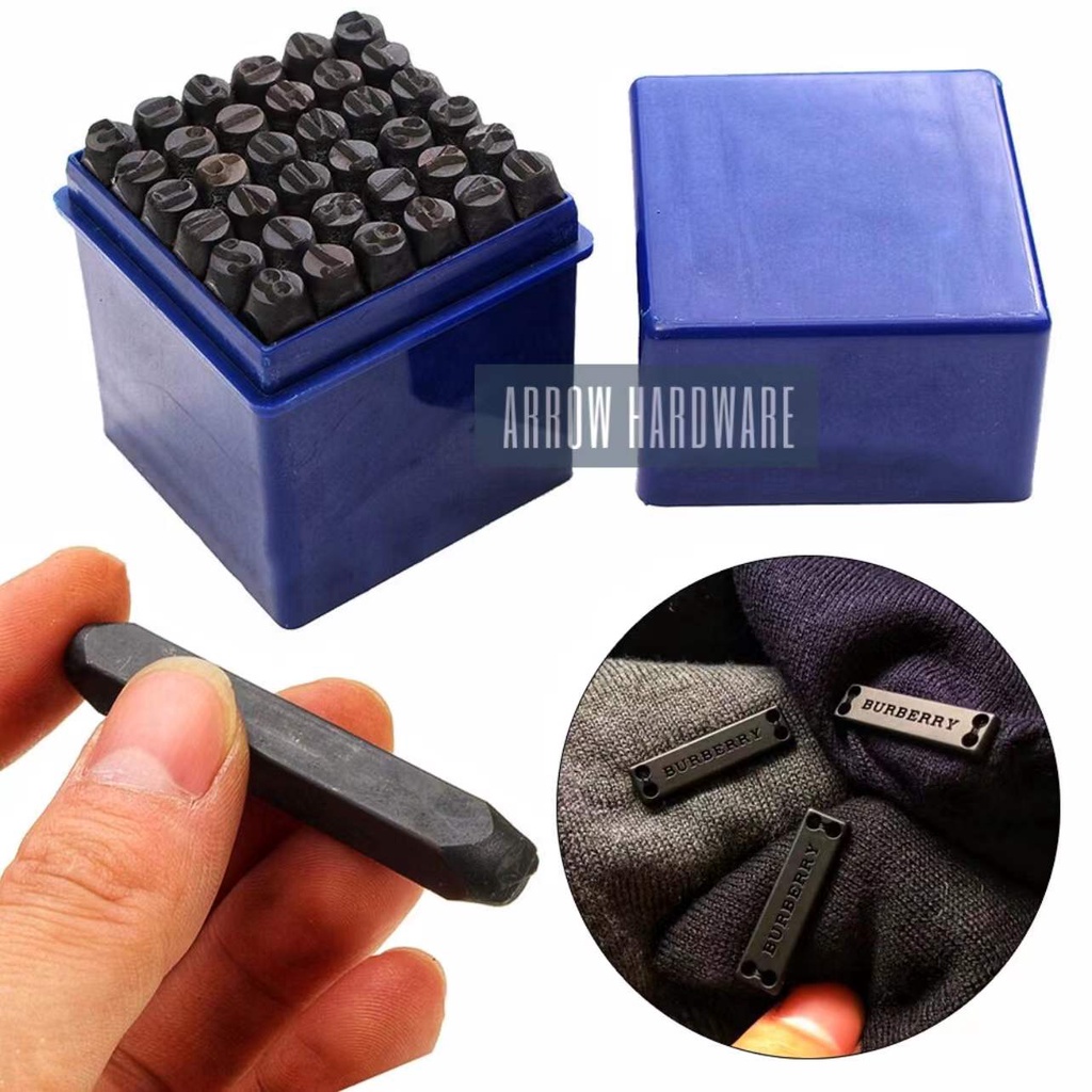 36pcs 6mm Steel Die Metal DIY Stamping kit Punch Tool Number Letter ...