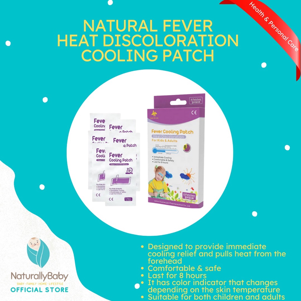 Excelgo Pharma Natural Fever Heat Discoloration Cooling Patch (6 ...