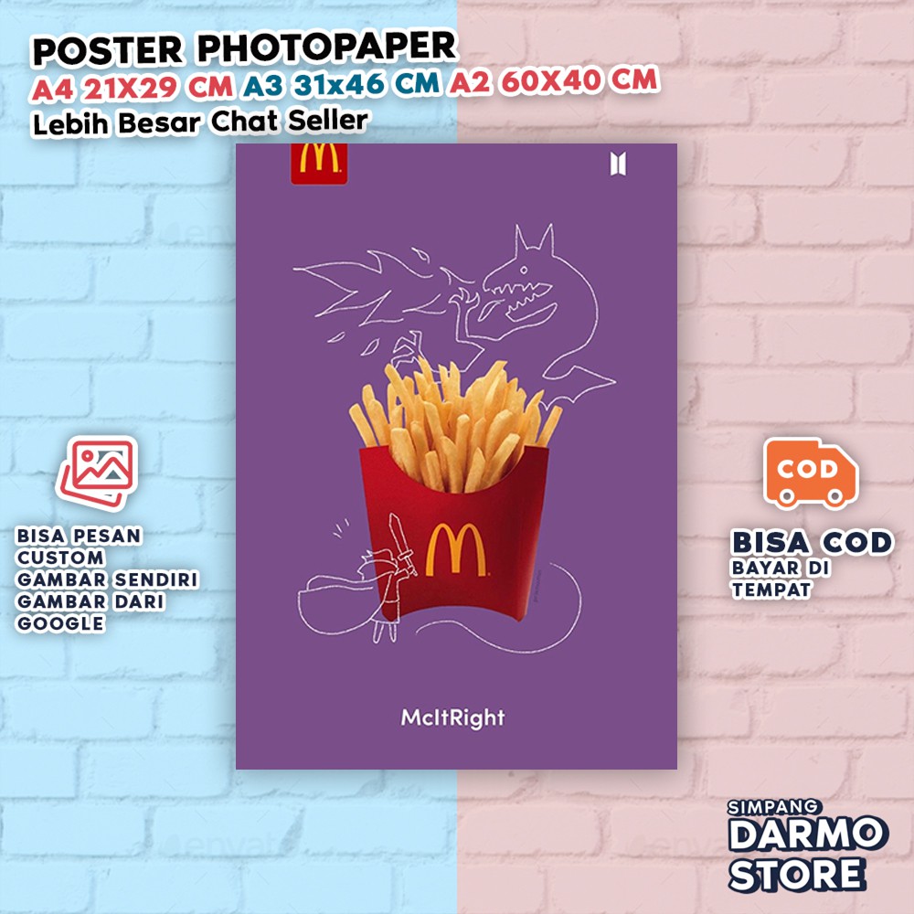HIASAN DINDING Mcdonald Poster Vintage Retro And Latest Version Colabs ...