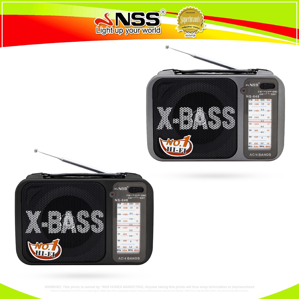 NSS Portable Radio Speaker HI-FI Super Sound FM/AM/SW1-4 Band ...