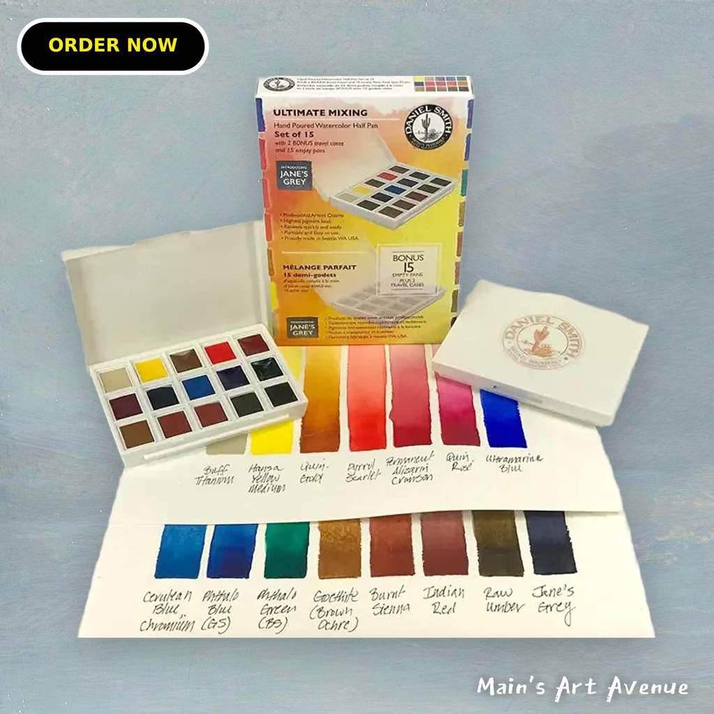 DANIEL SMITH Hand Poured Watercolor, Ultimate Mixing Set with 15 ...