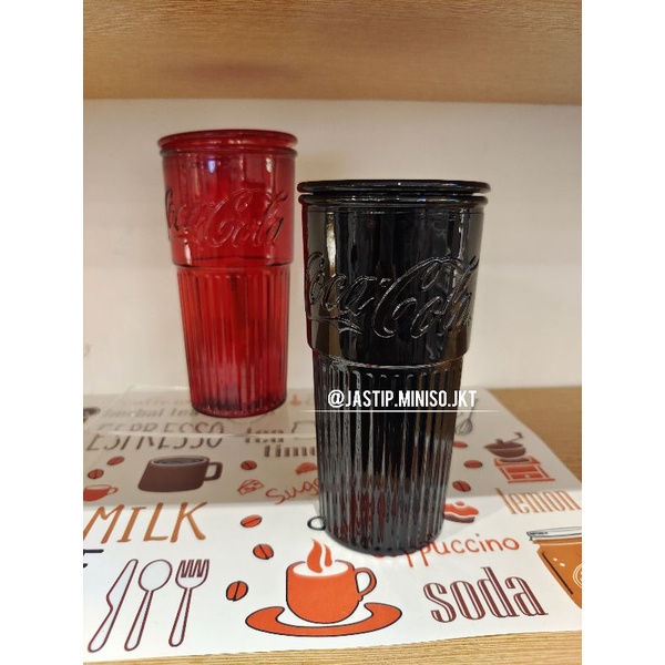 MINISO Coca Cola Glass Drinking Bottle + Straw 550ml | Shopee Philippines