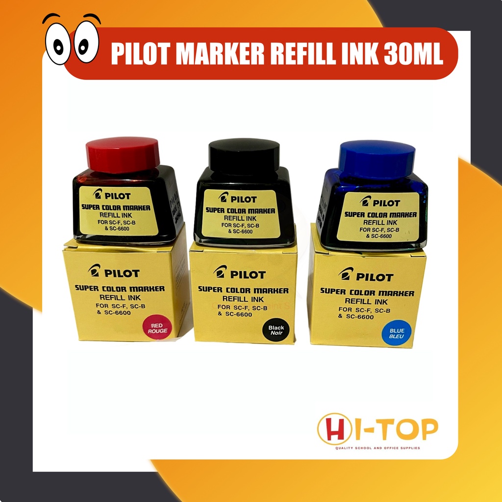 Pilot Marker Refill Ink for Permanent Marker Pentelpen 30ml Black Blue ...
