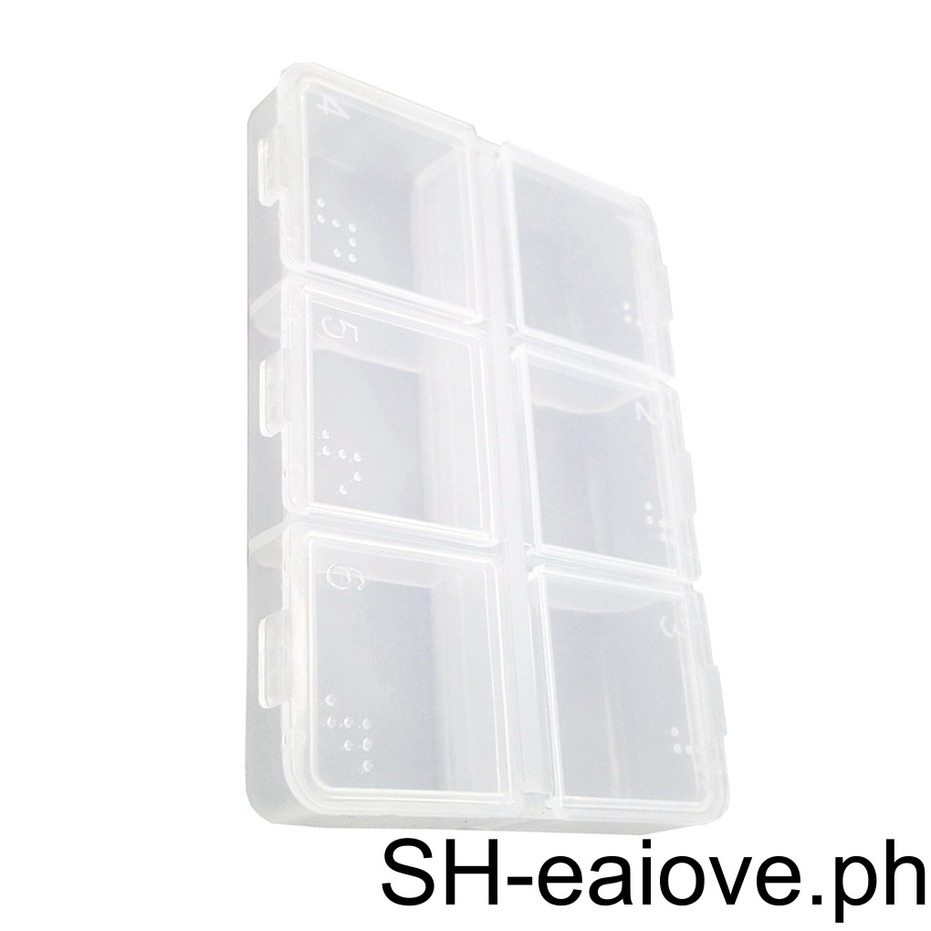 [eai][eai]Pill Case 6 Slots Travel Pill Storage Box Plastic Portable ...