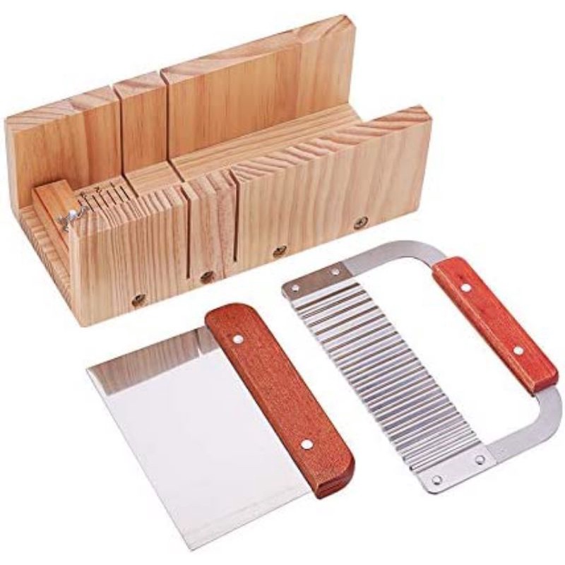 Soap Cutter Set,Wood Molds Bar Cutter Kit w/2 PCS Straight and Wavy ...