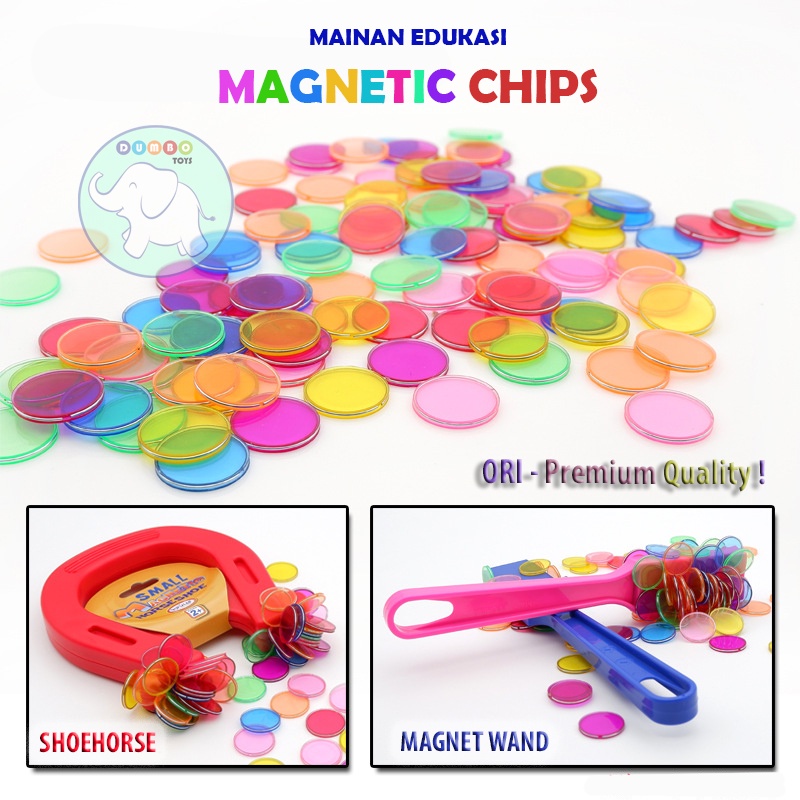 Montessori Educational Toys Magnetic Chips Magnet Wand Shoehorse Chip ...