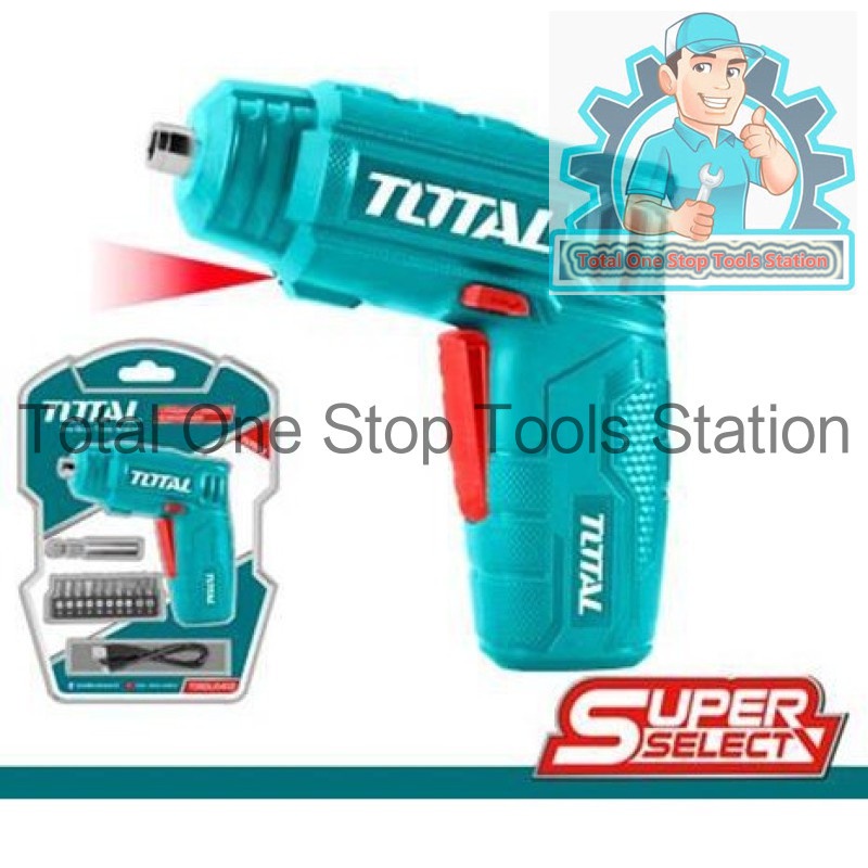 TOTAL Lithium-Ion cordless screwdriver 4V Premium Industrial TOOLS TSDLI0402 | Shopee Philippines
