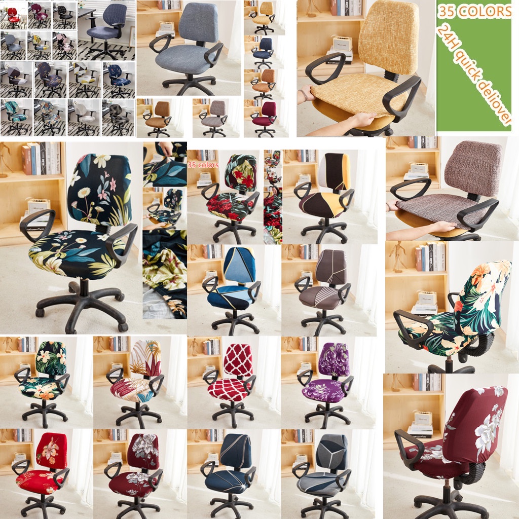 L(2 and 1)Swivel chair cover retractable removable computer office ...