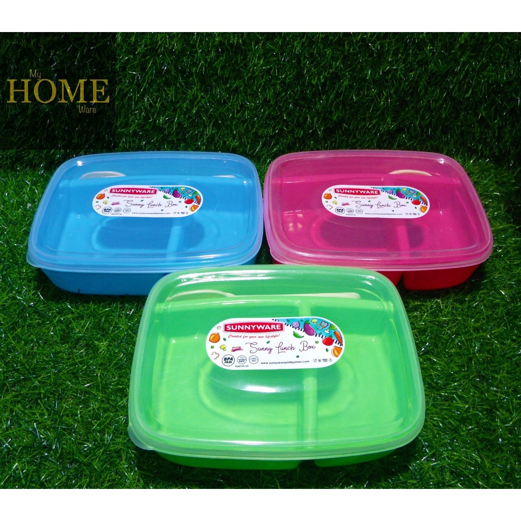 #506 Sunnyware Bento Box Lunch Box with Plastic Spoon & Fork (Choose ...