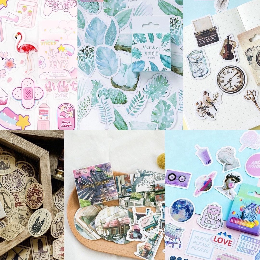 45 Pcs Travel Dogs Vaporwave Pink Plantita Journal Stationery Flakes Scrapbooking DIY Decor ...