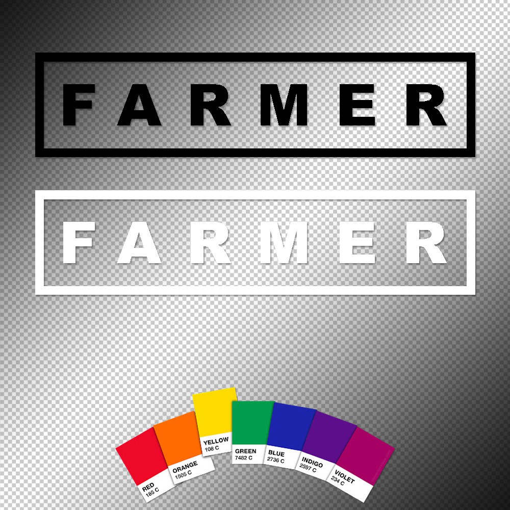 Sticker | (1) Farmer | Weather Proof die-cut decals | Logo | Profession ...