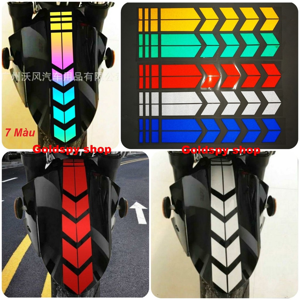Front decal sticker - Arrow-shaped reflective sticker for motorcycle ...