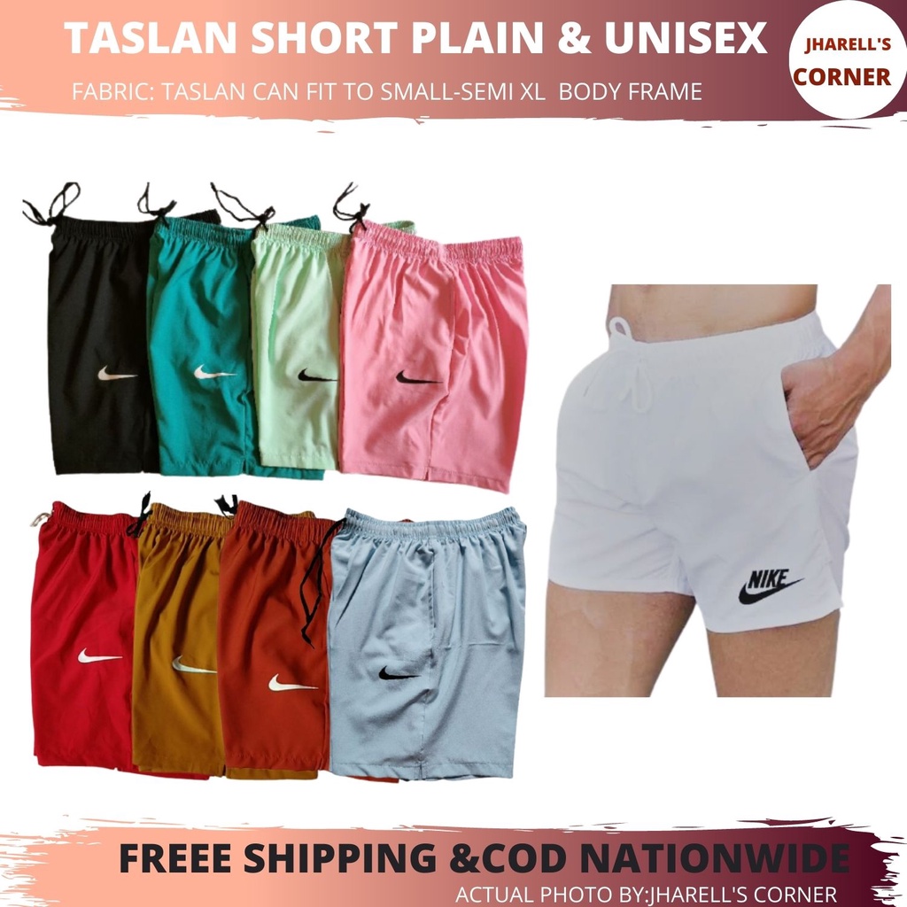 TASLAN SHORT PLAIN AND UNISEX BRANDED QUALITY | Shopee Philippines