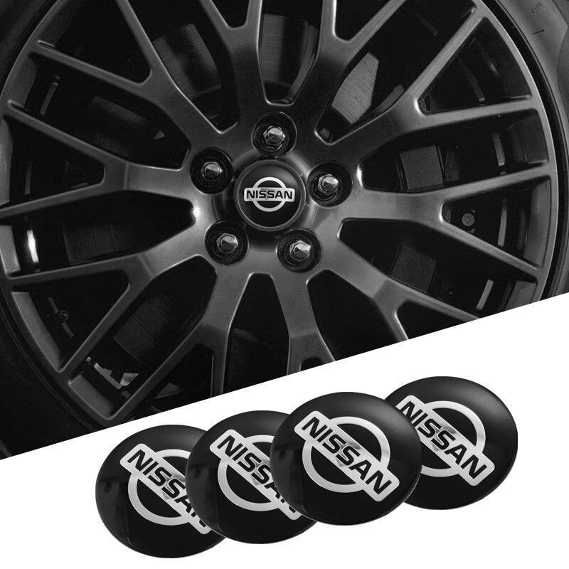 Nissan 4Pcs/set 56mm Car Wheel Hub Cap Sticker Metal Emblem Stickers ...