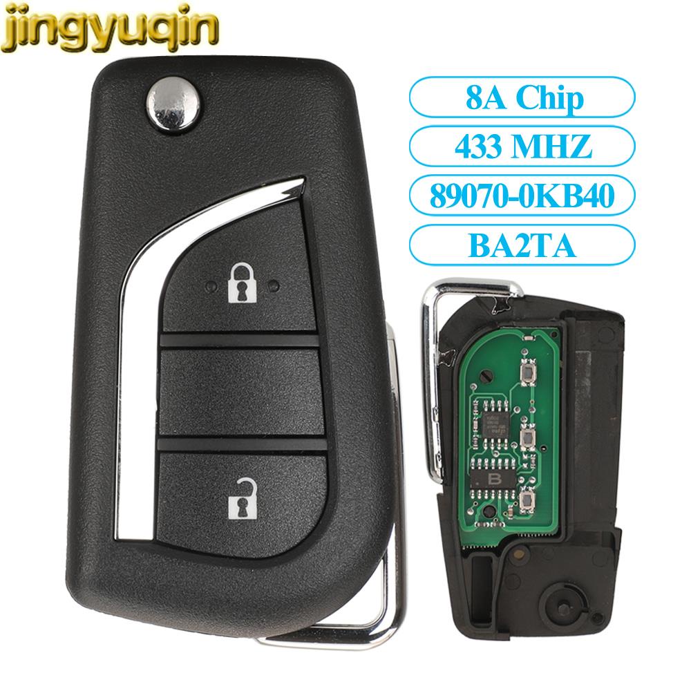 Jingyuqin 2B Car Key Alarm Remote Fob 433MHZ 8A Chip For Toyota Hilux ...