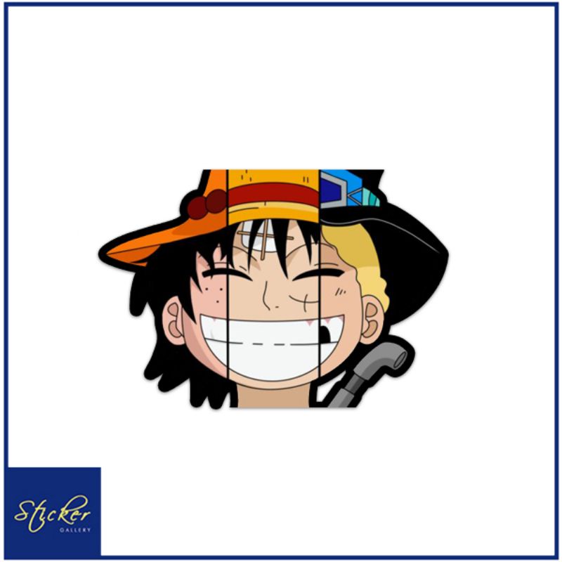 ACE, LUFFY, SABO ANIME PEEKER Waterproof Sticker for Motorcycle ...
