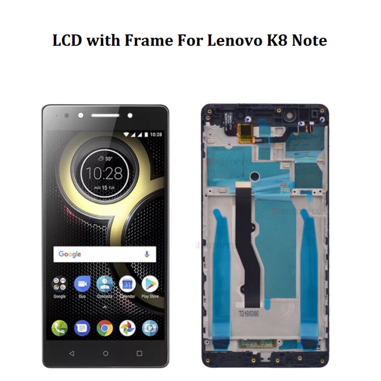 LCD with Frame For Lenovo K8 Note XT1902-3 LCD With Touch Screen Digitizer Display Glass Panel ...