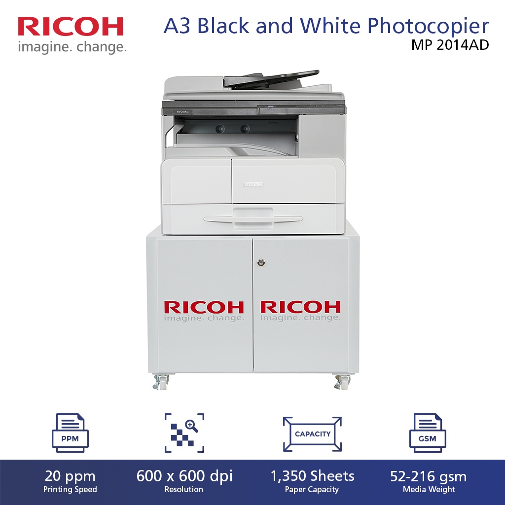 Ricoh A3 Mono Multi-Function 20ppm MFP 2014ad (Copy, Print and Scan) | Shopee Philippines
