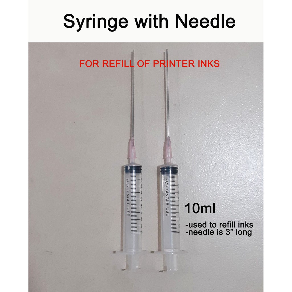 2pcs. Syringe Injector for Refilling of Printer Inks 10ml | Shopee ...
