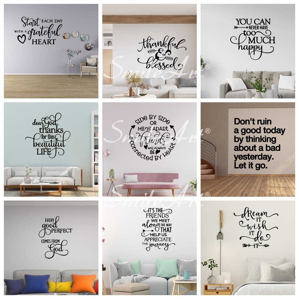 Lovely Phrases Vinyl Wall Stickers For Room Decals Text Wallpaper ...