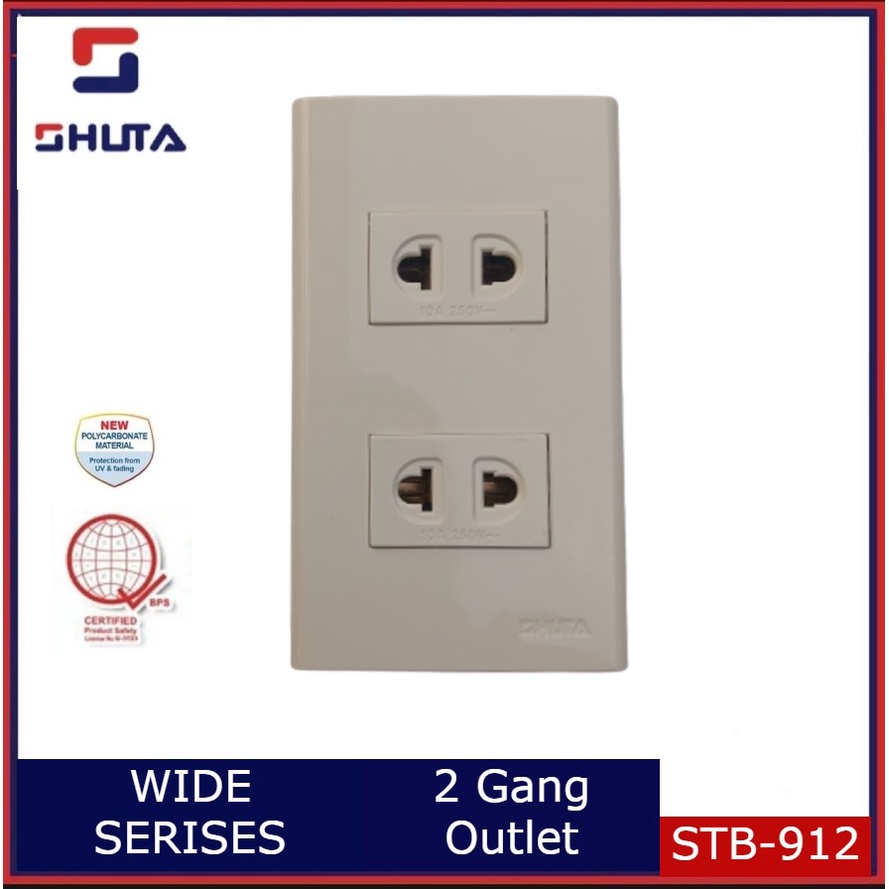 SHUTA Wide Serises 1 , 2 , 3 Gang Outlet /Switch | Shopee Philippines