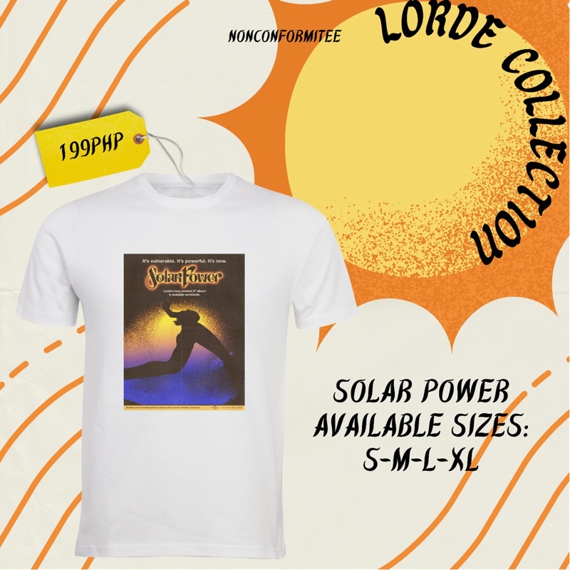 Lorde - Solar Power Merch Unisex T-shirt Cotton Rubberized Print ...