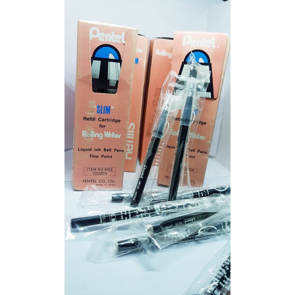 HITAM Fill PENTEL MG8 REFILL PEN PEN BALLPOINT PEN ATK Black Blue ...