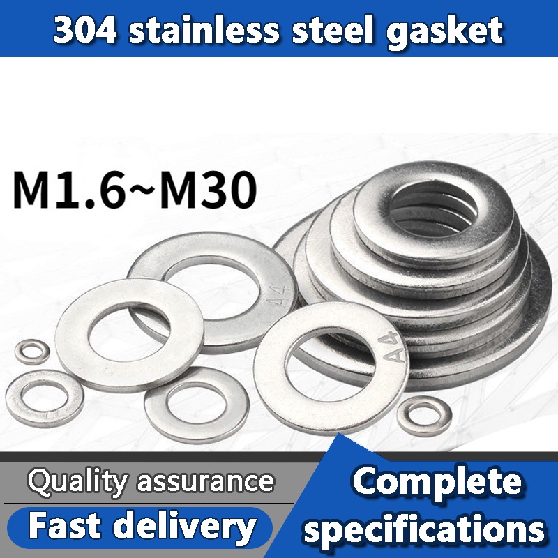 【XJK】304 stainless steel gasket ultra thin metal screw flat washer round enlarged thickened ...