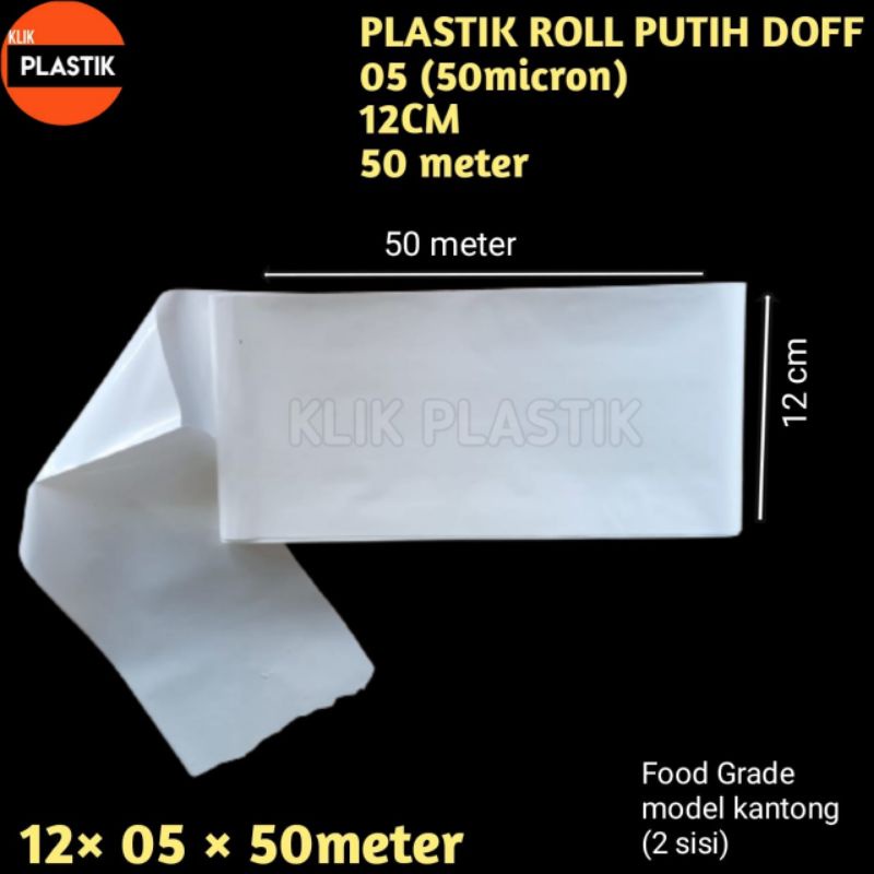 PUTIH Doff WHITE PLASTIC ROLL 12 CM 50METER / PLASTIC KILOAN PLASTIC ...