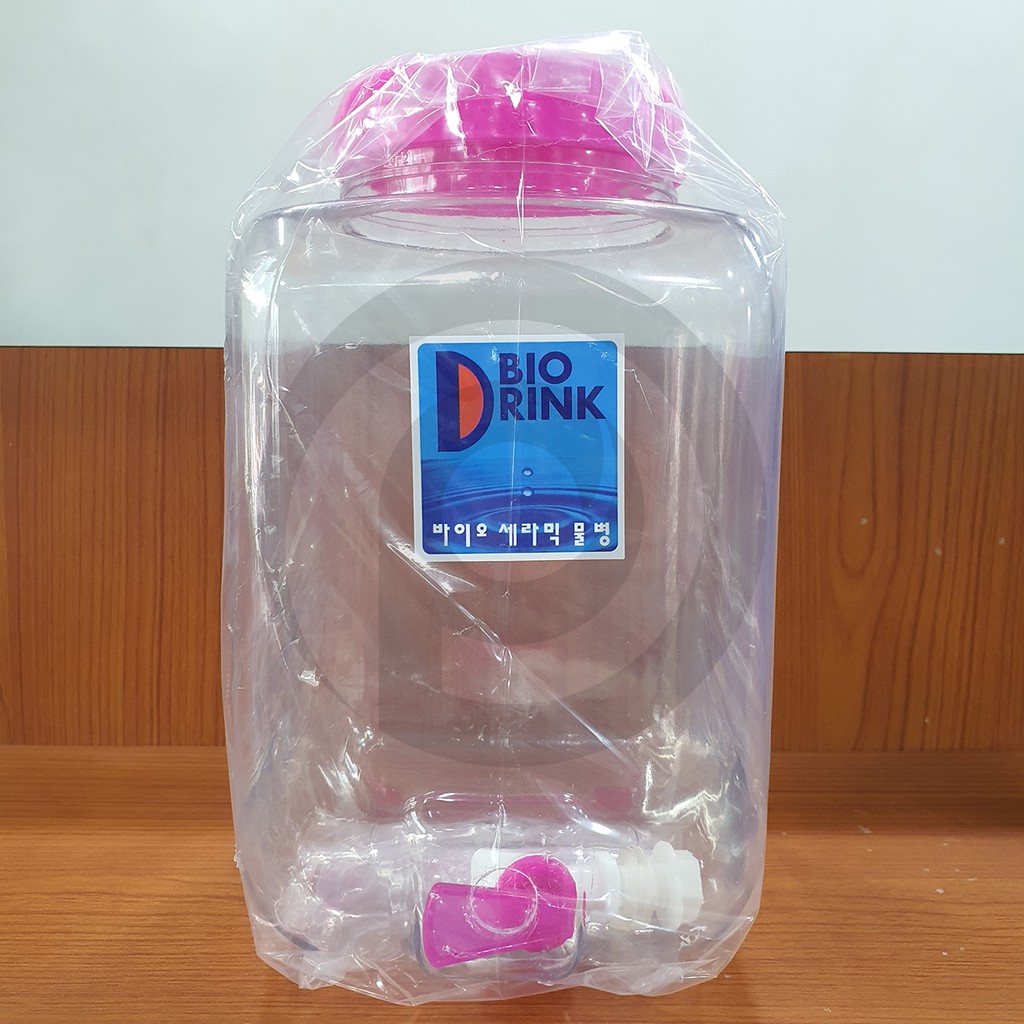 BioDrink 5L Transparent Water Jug Water Dispenser With Handle Bio Drink ...