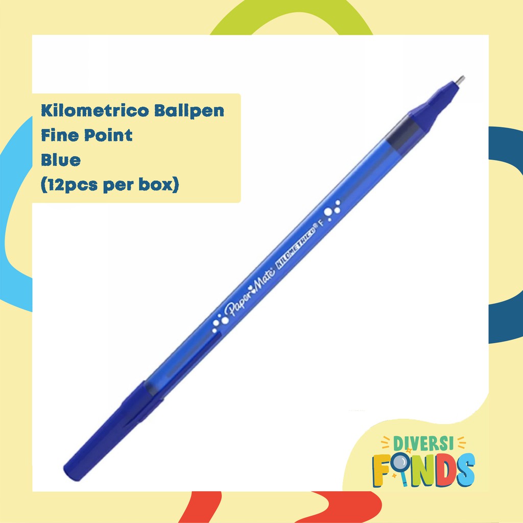 1bx (12pcs) Papermate Kilometrico Ballpen - Fine Point 0.5mm - Black ...
