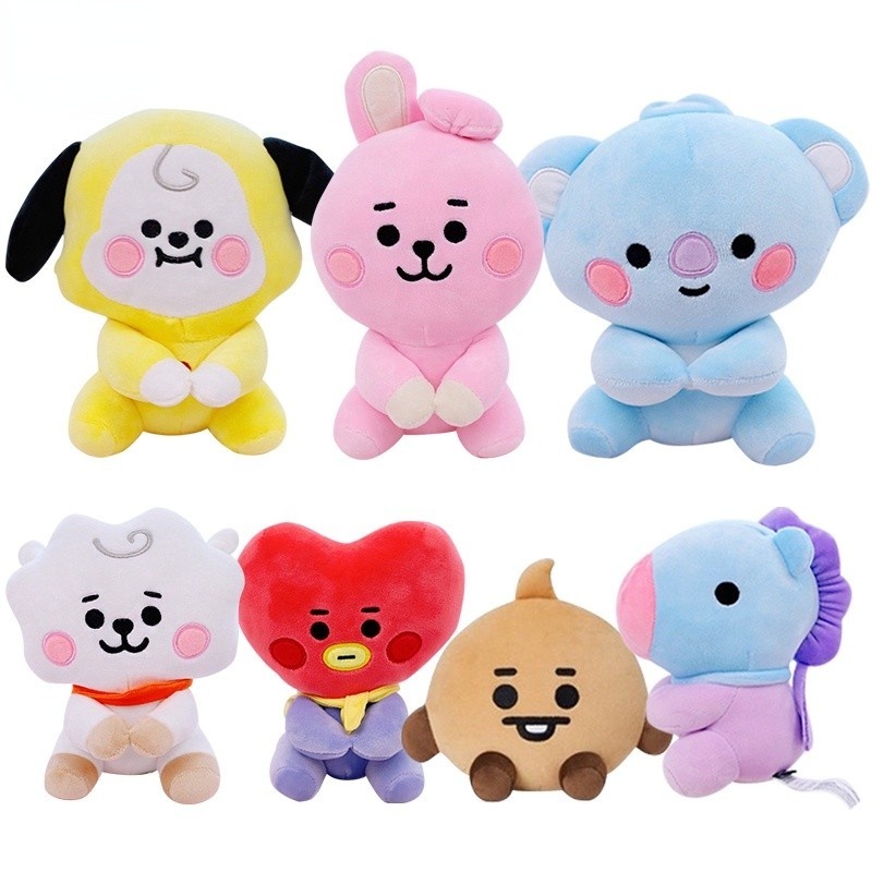 COLDPLAY-10/20cm BT21 Plush Toy BTS Cartoon Doll Plush Keychain Baby ...