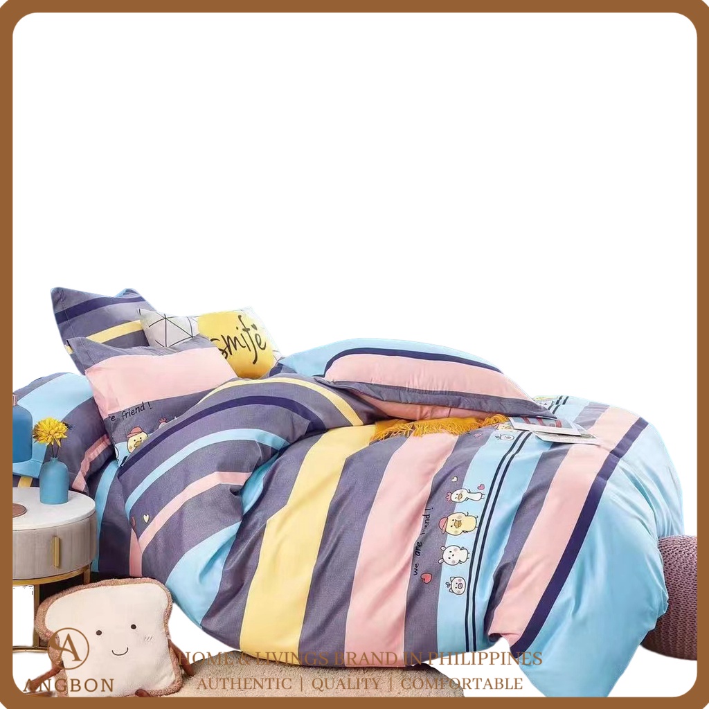 Angbon 3 In 1 Queen Size Canadian Cotton Elegant Design Bedsheet Set 60 ...