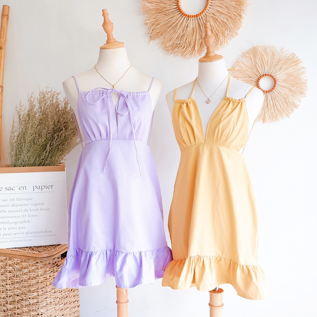 ESSENTIELMANILA String Plain Backless Dress (two-way) | Shopee Philippines