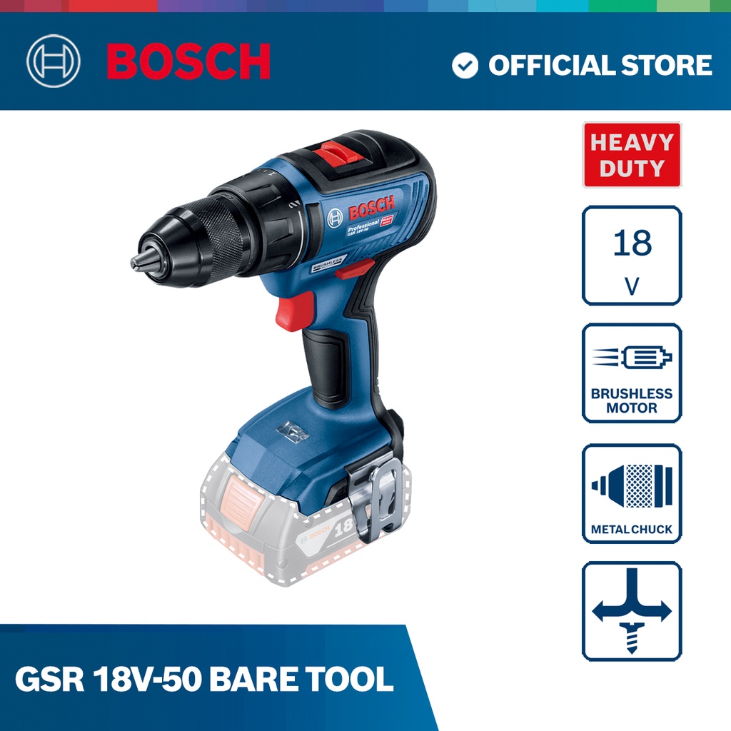 Bosch GSB 18V-50 Professional Cordless Drill Combi (Bare Tool) - Power Tool | Shopee Philippines