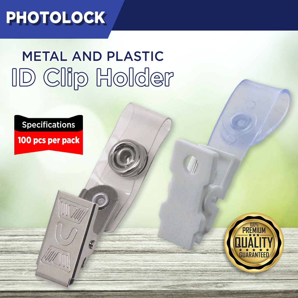 ID Clip Holder Metal & Plastic Clip Type (100pcs/pack) | Shopee Philippines