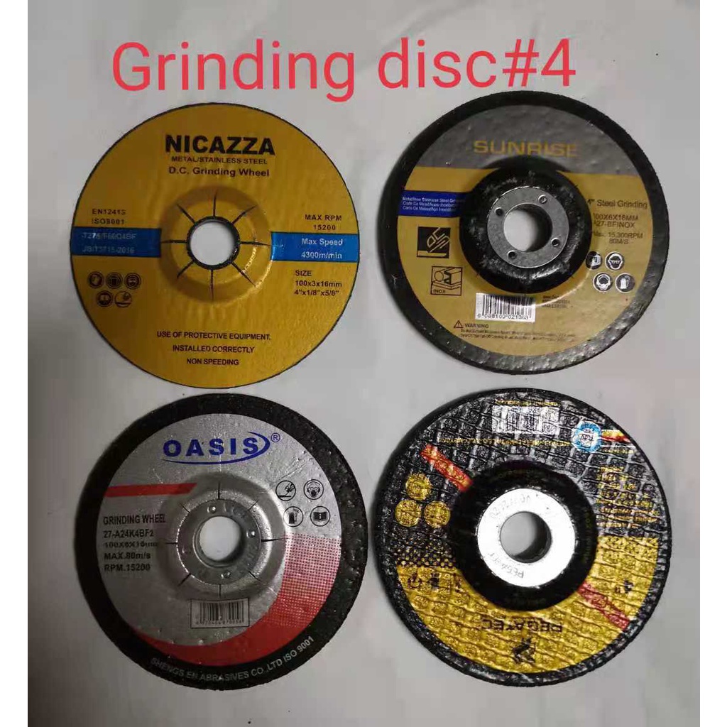 Grinding Disc 4 inches(5PCS) (NICAZZA, EAGLE, SUNRISE, OASIS, PEGATEC ...