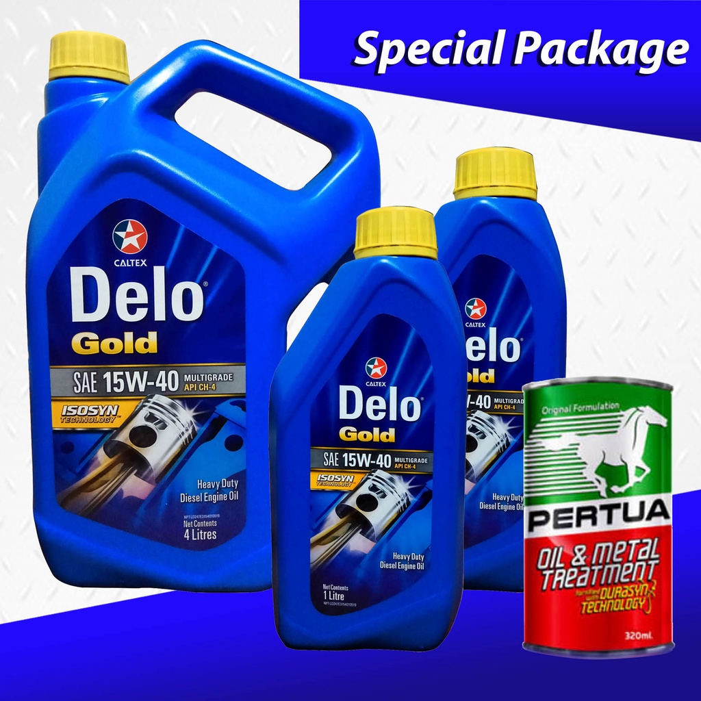 Caltex Delo Gold Diesel Engine Oil SAE 15W-40 + Pertua Oil and Metal ...