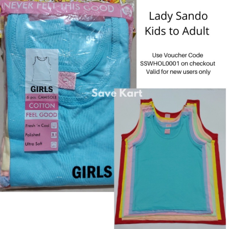 6pcs Blue Corner Lady Sando Camisole Assorted Color | Shopee Philippines