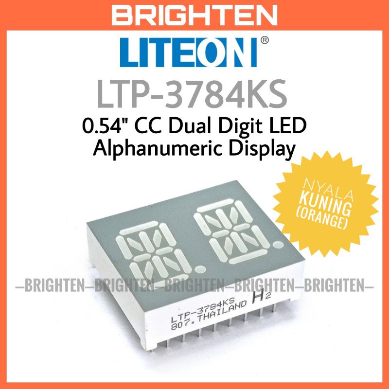 LTP-3784KS Dual Digit LED Alphanumeric Display Com. Cathode 14 Segments ...
