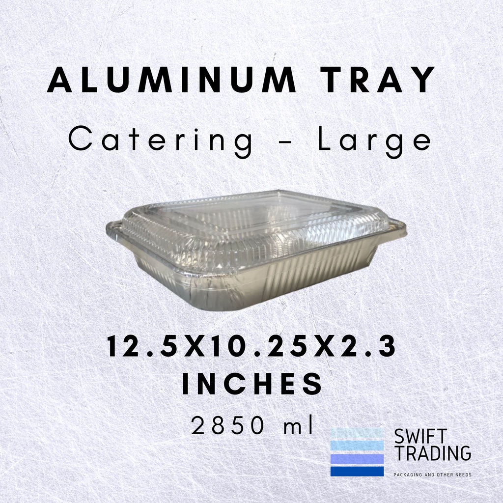 [50 PCS] Aluminum Tray Large Size with Lid AC3326 [12.5"x10.25"x2 ...