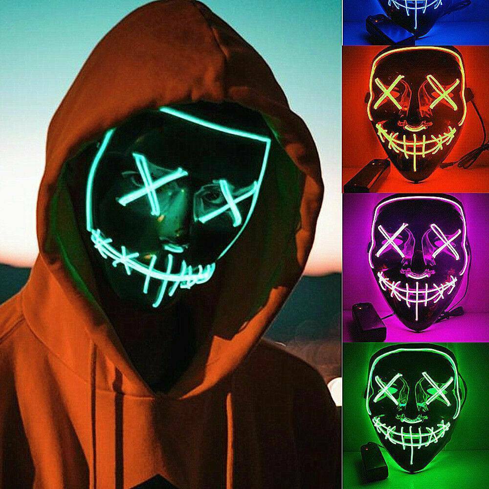 The Purge Movie LED Wire Fluorescent Cosplay Mask Cool Dance Mask ...