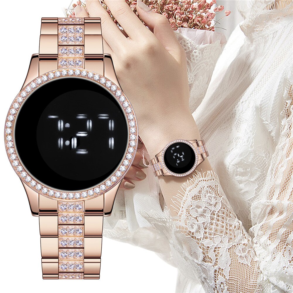 【Ready Stock】Women Watch Touch Screen LED Digital Wristwatches Ladies ...