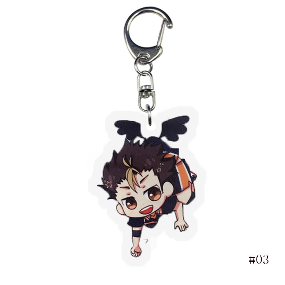 AROMA Haikyuu!! Keychain Yu Nishinoya Cute Acrylic Cartoon Tobio ...