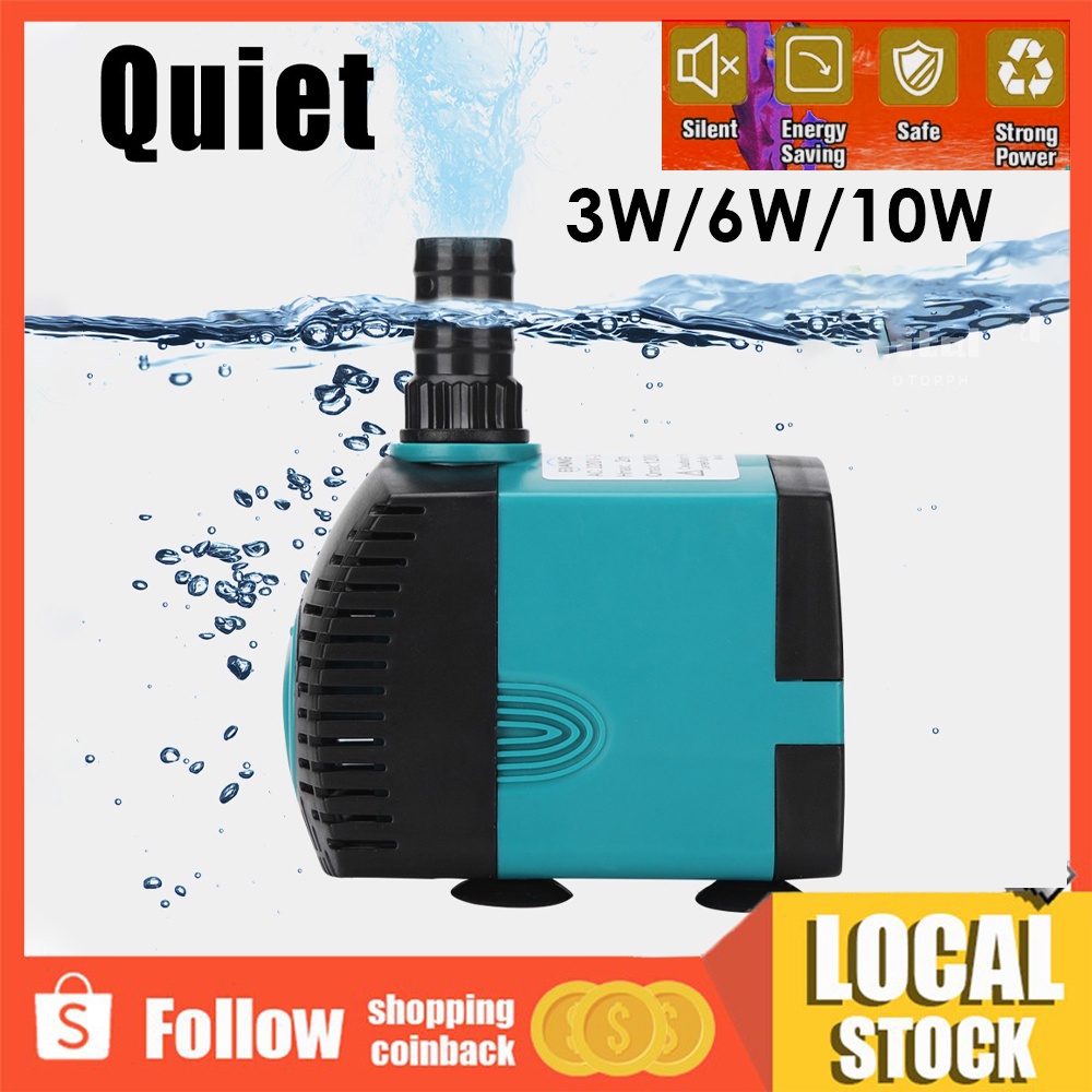 Water Pump for Aquarium Submersible Aquarium Pump Filter Fish Tank Fountain 3-10w | Shopee ...