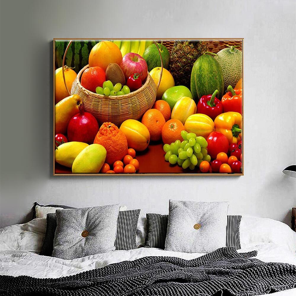 Modern Nodic Color Fruits Canvas Art Painting Wall Art Poster And Print ...