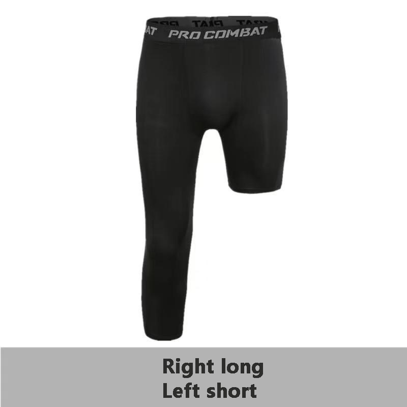 Men's One-Leg Compression Basketball tights pants compression cropped ...